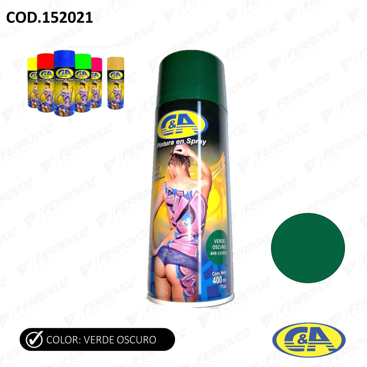 PINTURA SPRAY VERDE PROFUNDO "COMERCIAL" – Ferropolis PERU