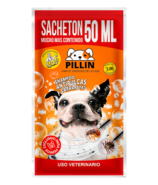 SHAMPOO AMTIPULGAS "PILLIN" 50 ml – Ferropolis PERU