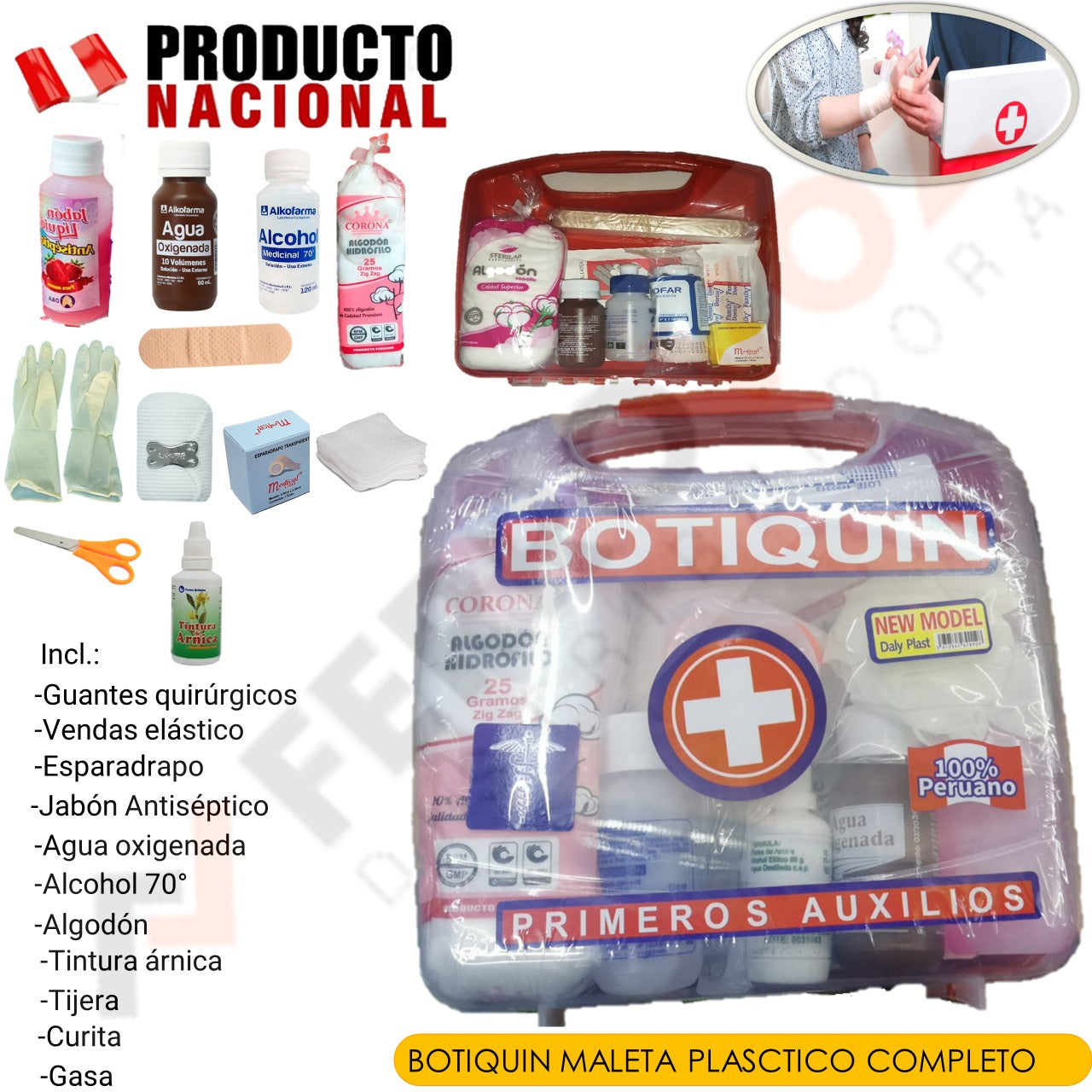 BOTIQUIN MALETA PLASCTICO COMPLETO – Ferropolis PERU