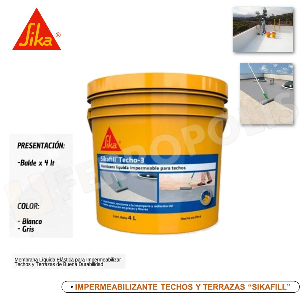IMPERMEABILIZANTE BALDE - 4LT " SIKA" – Ferropolis PERU
