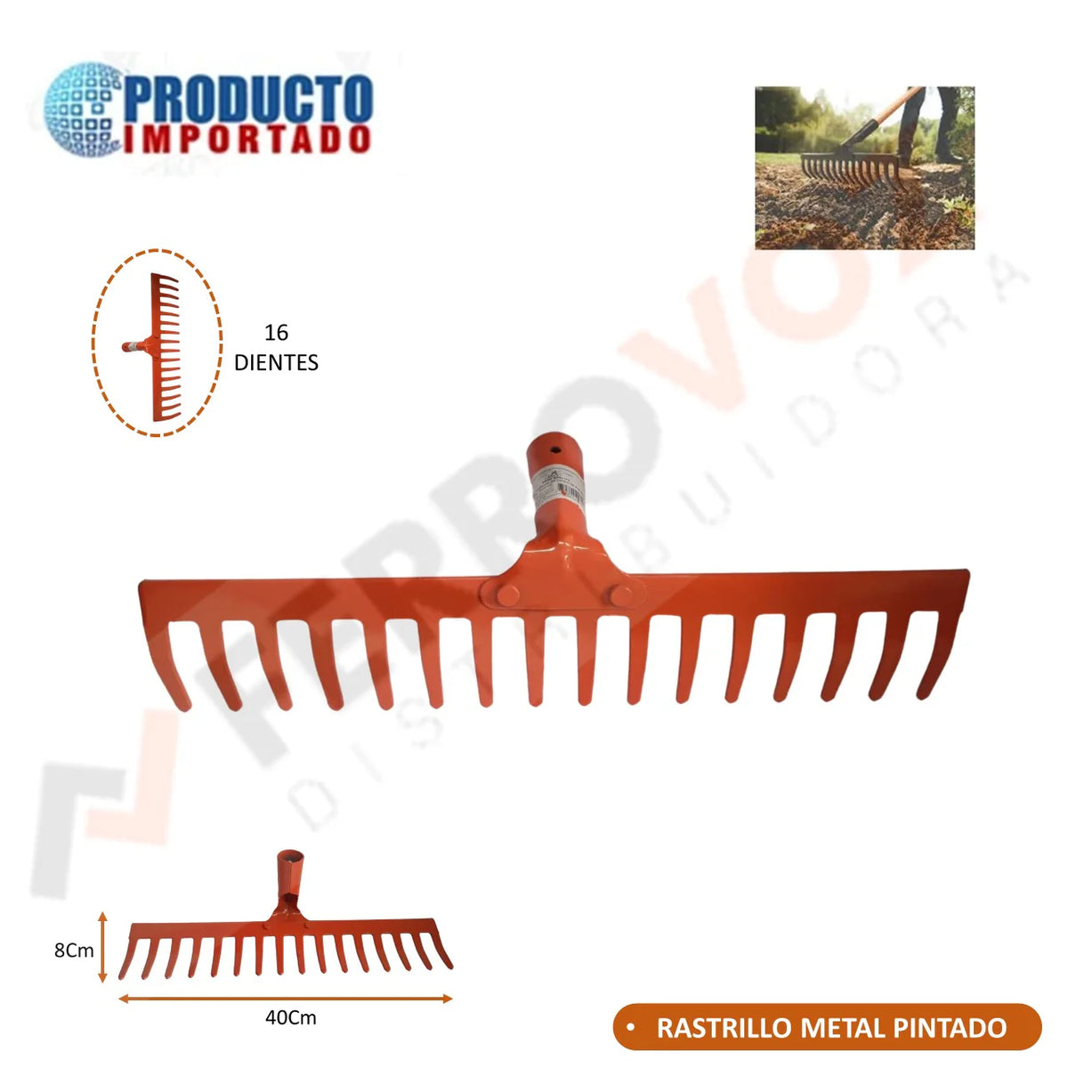 RASTRILLO METAL 16 DIENTES no inc. Palo – Ferropolis PERU