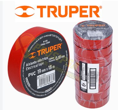 CINTA AISLANTE 19mm X 18 mt ROJO "TRUPER" – Ferropolis PERU