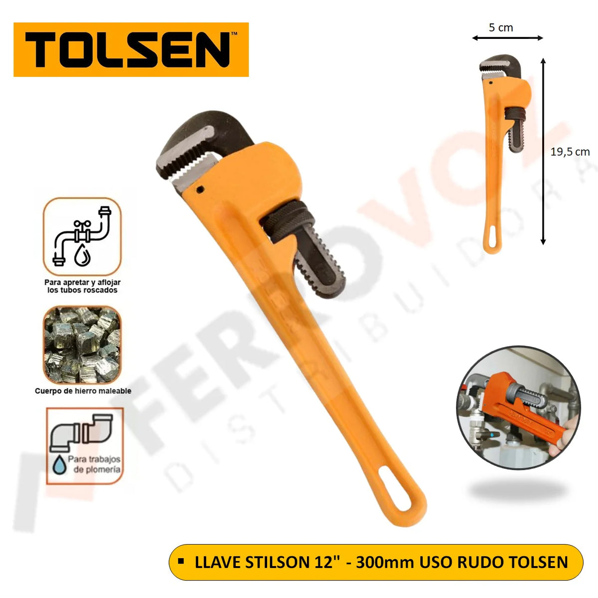 LLAVE STILSON 12" "TOLSEN" – Ferropolis PERU