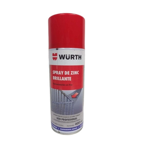 SPRAY ZINC BRILLANTE "WURTH" 400 ML – Ferropolis PERU