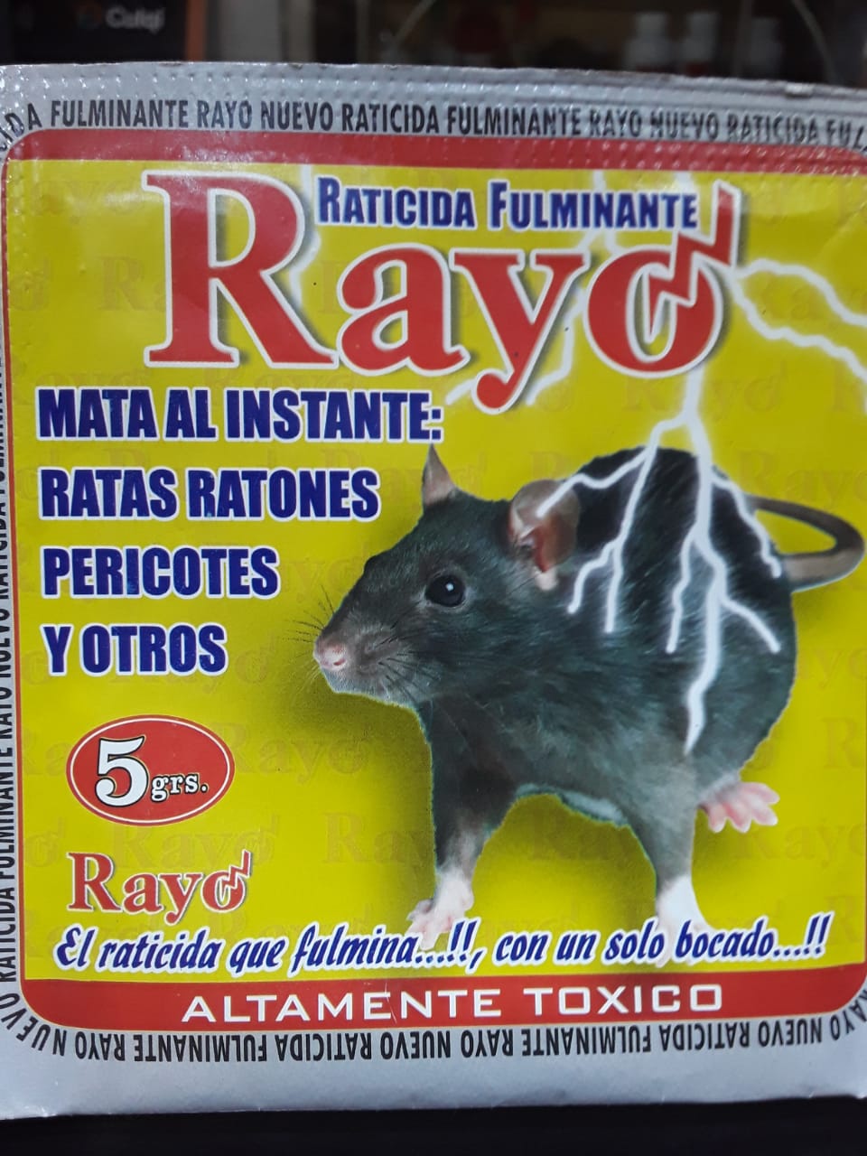 INSECTICIDA MATA RATA 5 gr "RAYO" – Ferropolis PERU