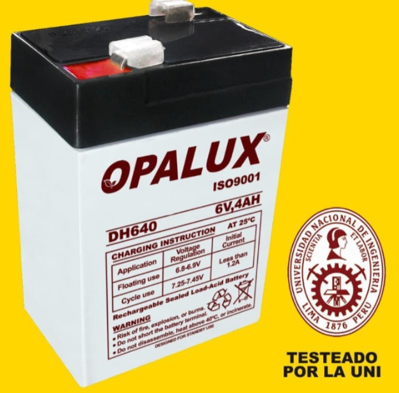 BATERIA 6V 4AH "OPALUX" – Ferropolis PERU