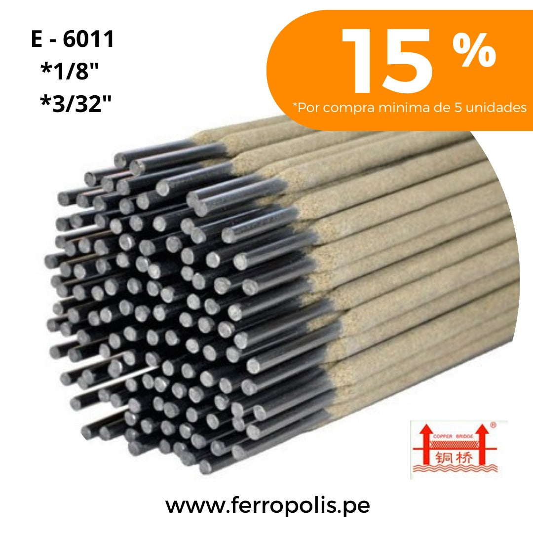 ELECTRODOS E-6011 - 1/8 "COPPER BRIDGE" ( X KILO ) – Ferropolis PERU
