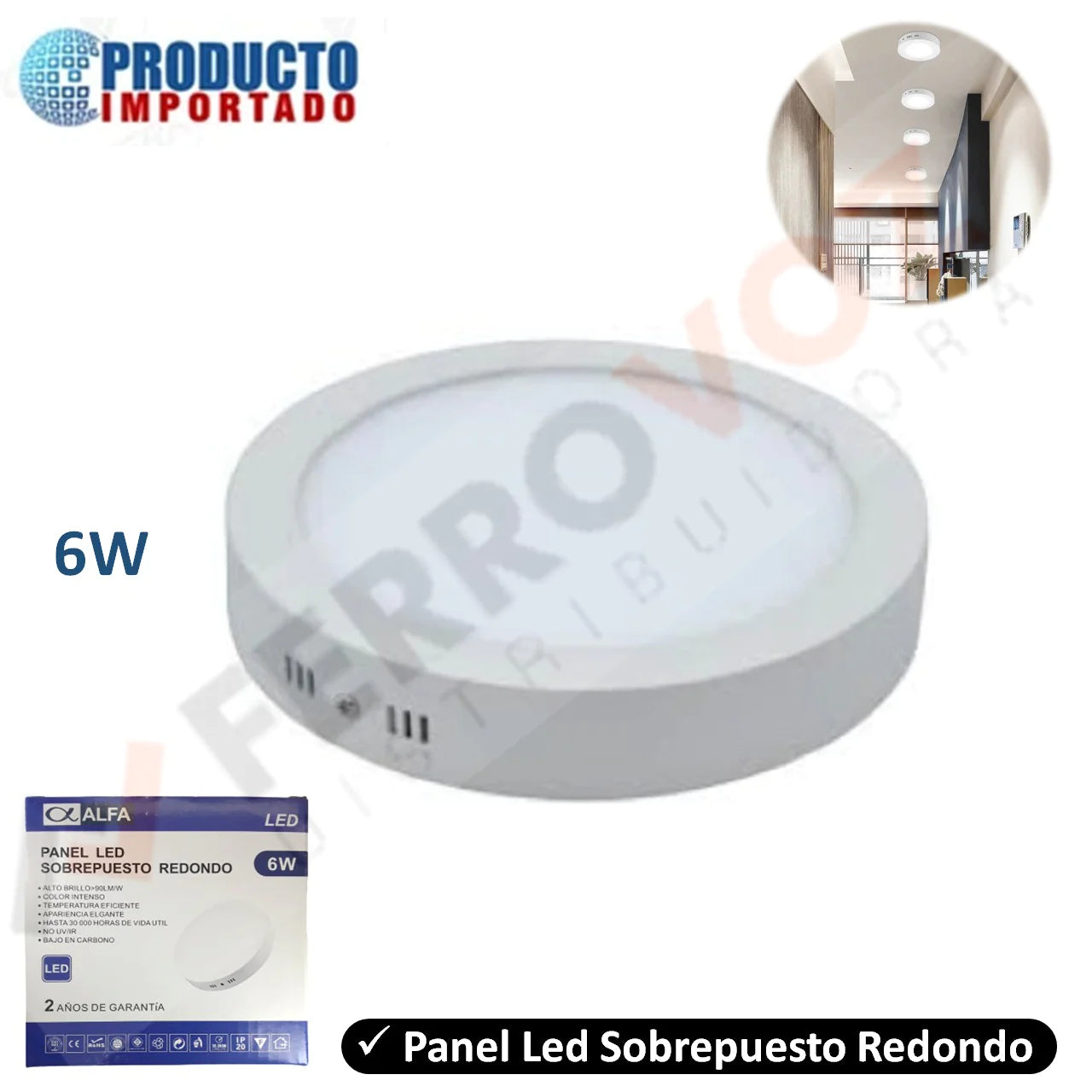 PANEL LED VISIBLE REDONDO 6 W – Ferropolis PERU