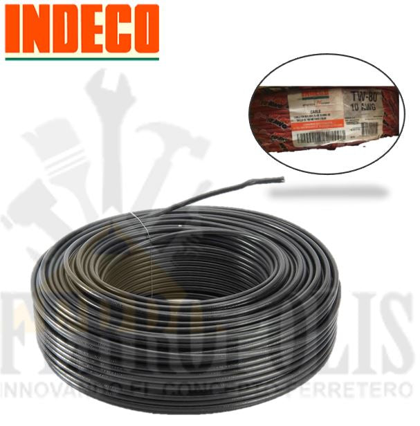CABLE ELECTRICO #10 X 7 HILOS TW80 "INDECO" ORIGINAL (X ROLLO ...
