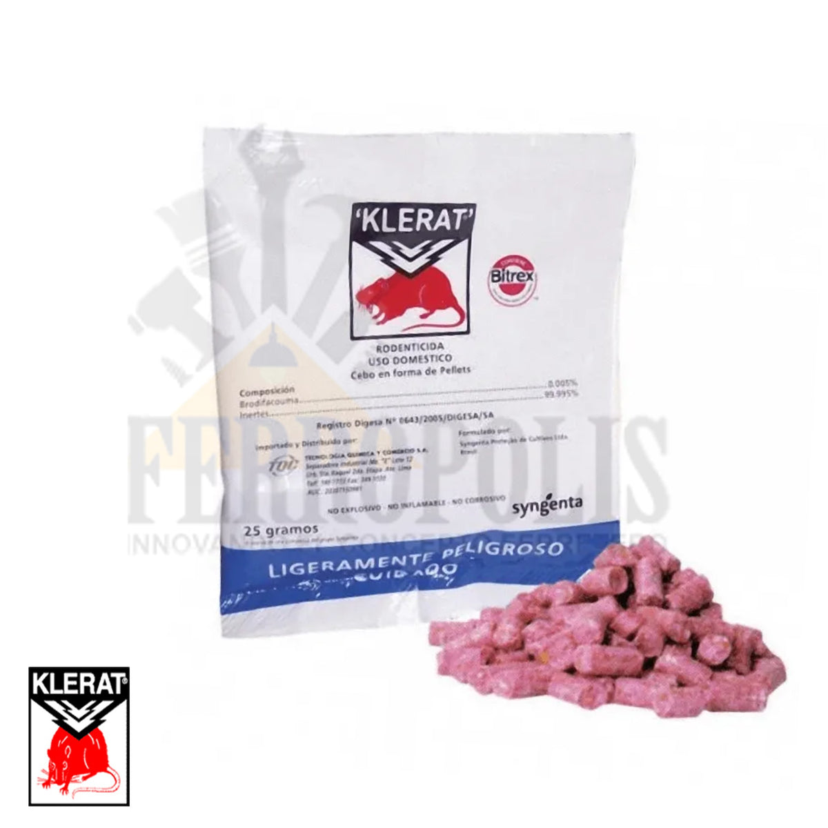 PELLET RATICIDA 25GR "KLERAT" – Ferropolis PERU