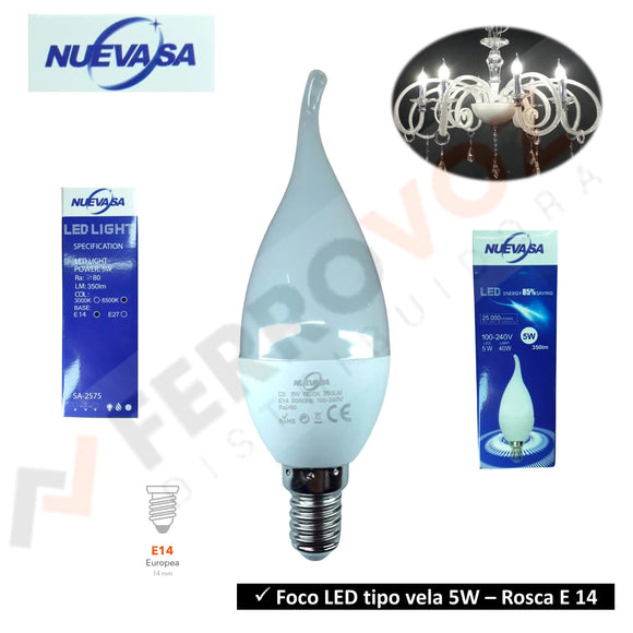 FOCO LED E14 REFRI 5W "LUZ BLANCA " 6500K ALTO LUMEN – Ferropolis PERU