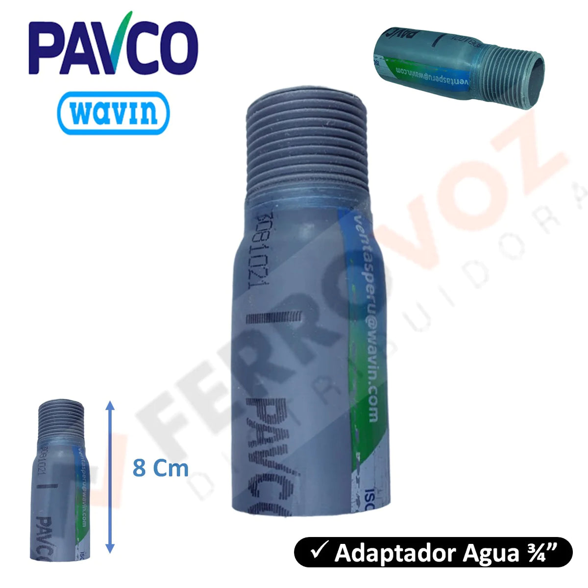 ADAPTADOR AGUA 3/4" PVC ROSCA TUBO PESADO "PAVCO" – Ferropolis PERU