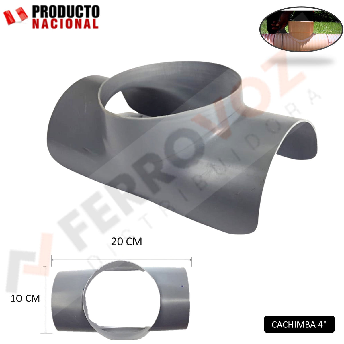 TEE CACHIMBA DESAGUE PVC 4" X 4" – Ferropolis PERU