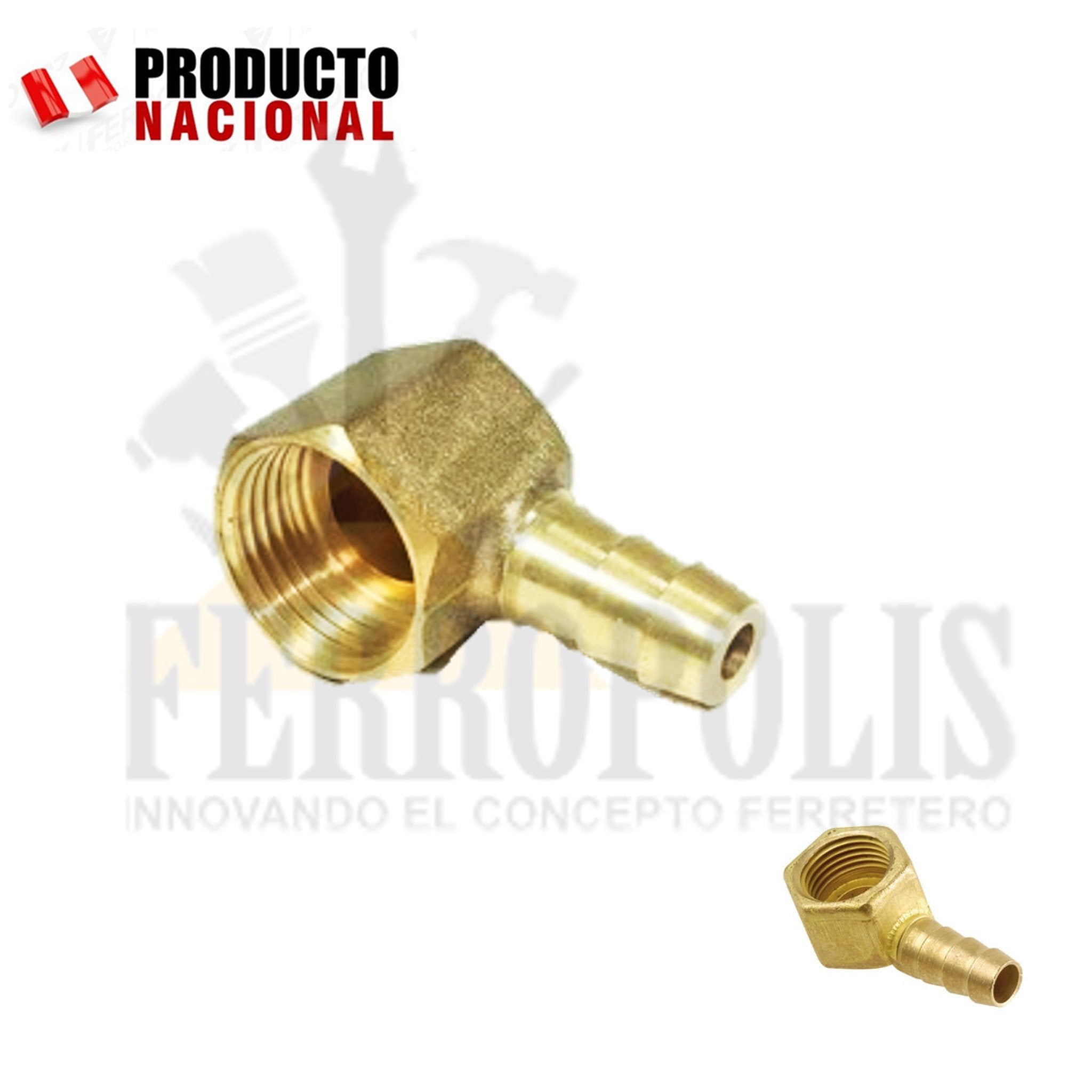 CACHIMBA ESPIGA BRONCE 1/2" rosca x 1/4" espiga – Ferropolis PERU