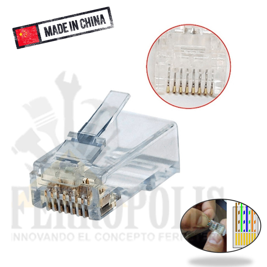 CONECTOR CABLE INTERNET RJ 45 COMERCIAL – Ferropolis PERU
