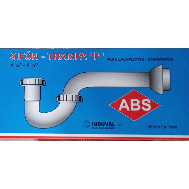 TRAMPA DESAGUE TIPO P 1 1/2" - 1 1/4" "ABS" – Ferropolis PERU